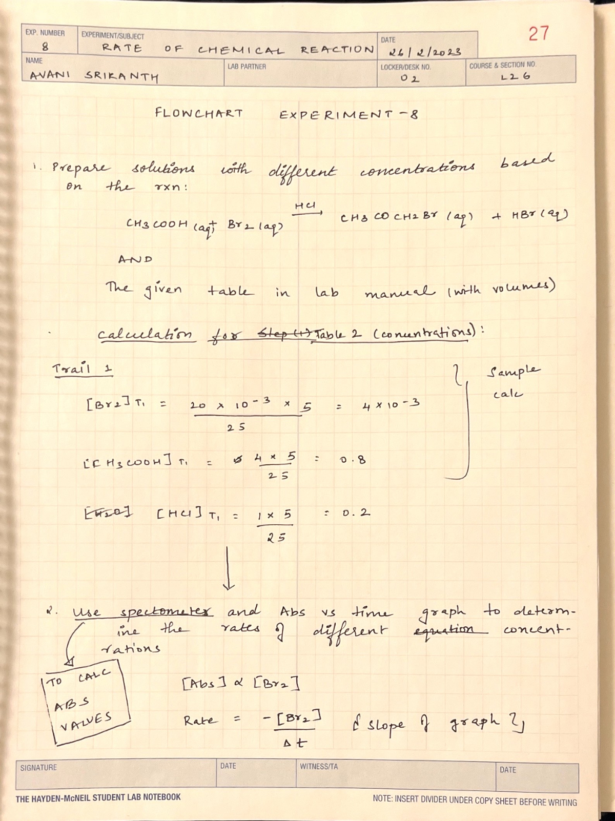 Av flow8 - Flowchart for experiment 8 - Chem 1Aa3 - Studocu