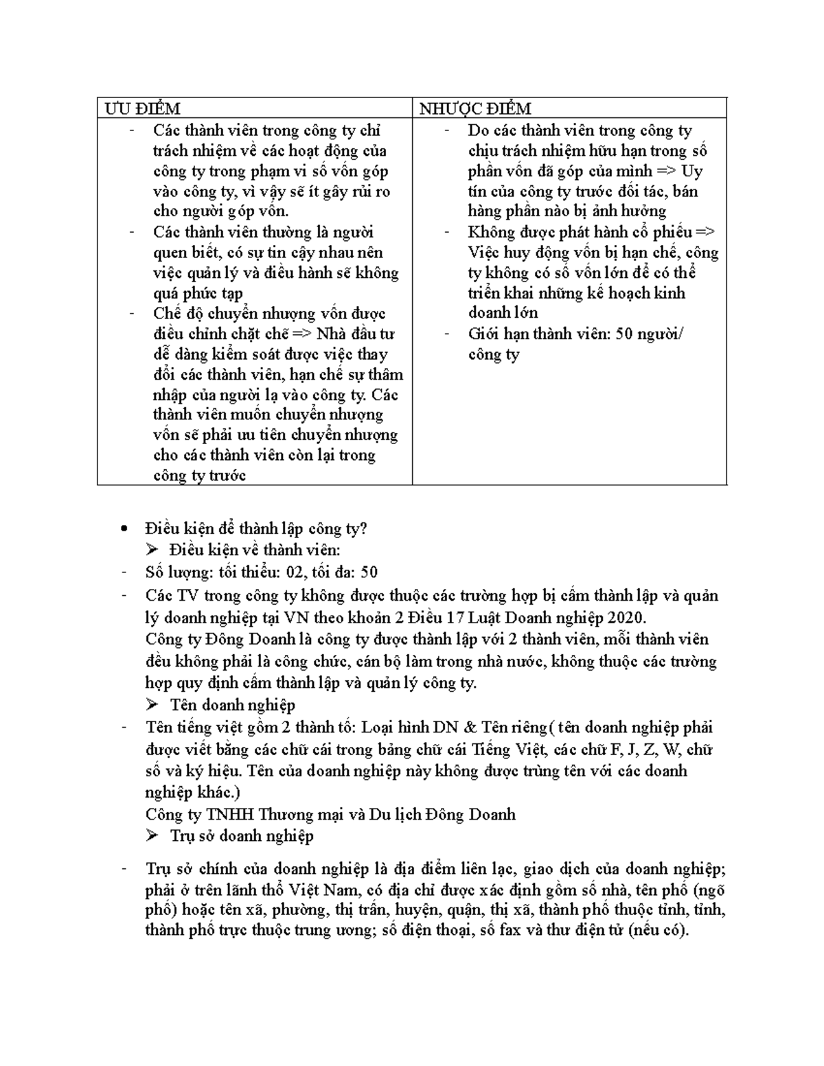 Ưu nhược điểm mô hình - ƯU ĐIỂM NHƯỢC ĐIỂM Các thành viên trong công ty ...