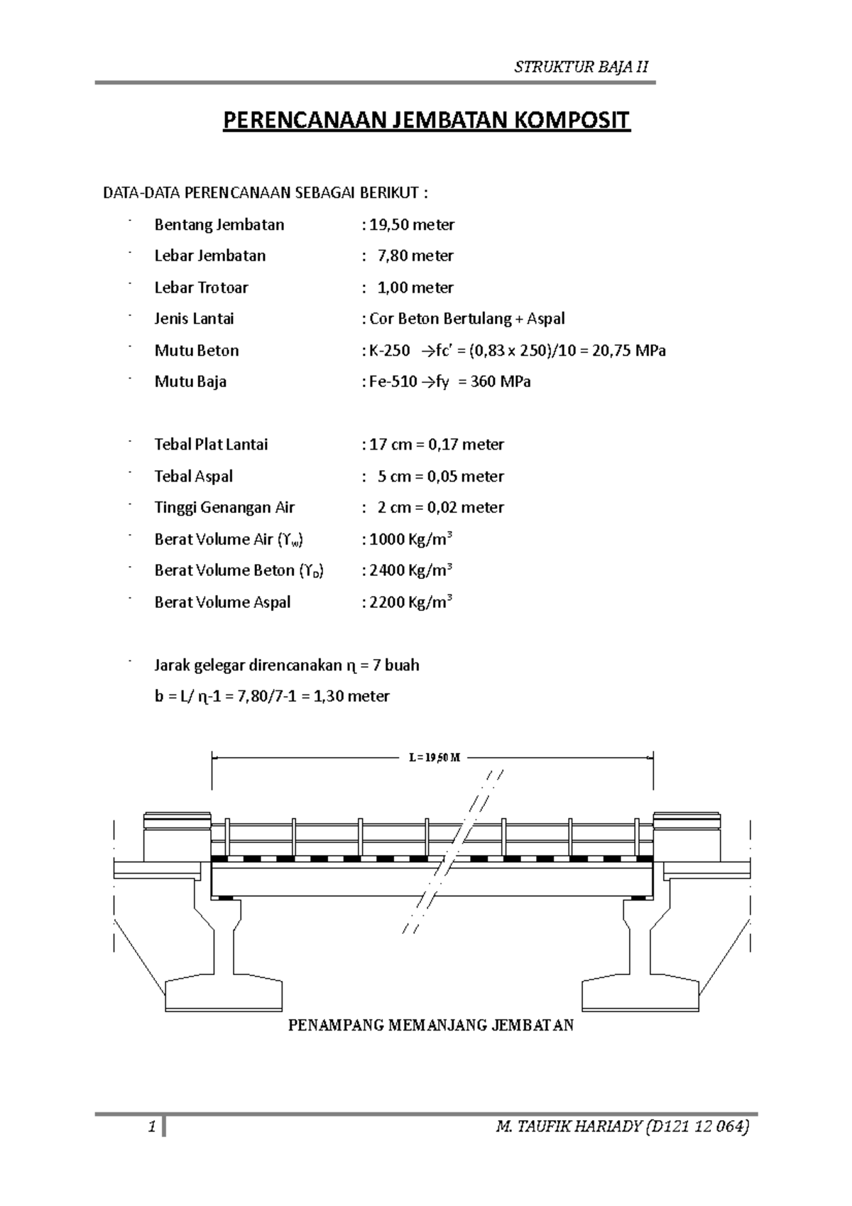 Perencanaan Jembatan Komposit - PERENCANAAN JEMBATAN KOMPOSIT DATA-DATA ...