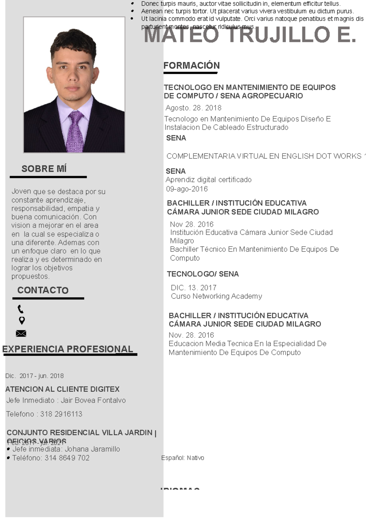 HJDV Ibague Mateoo - najsjajs - MATEO TRUJILLO E. FORMACIÓN Donec ...