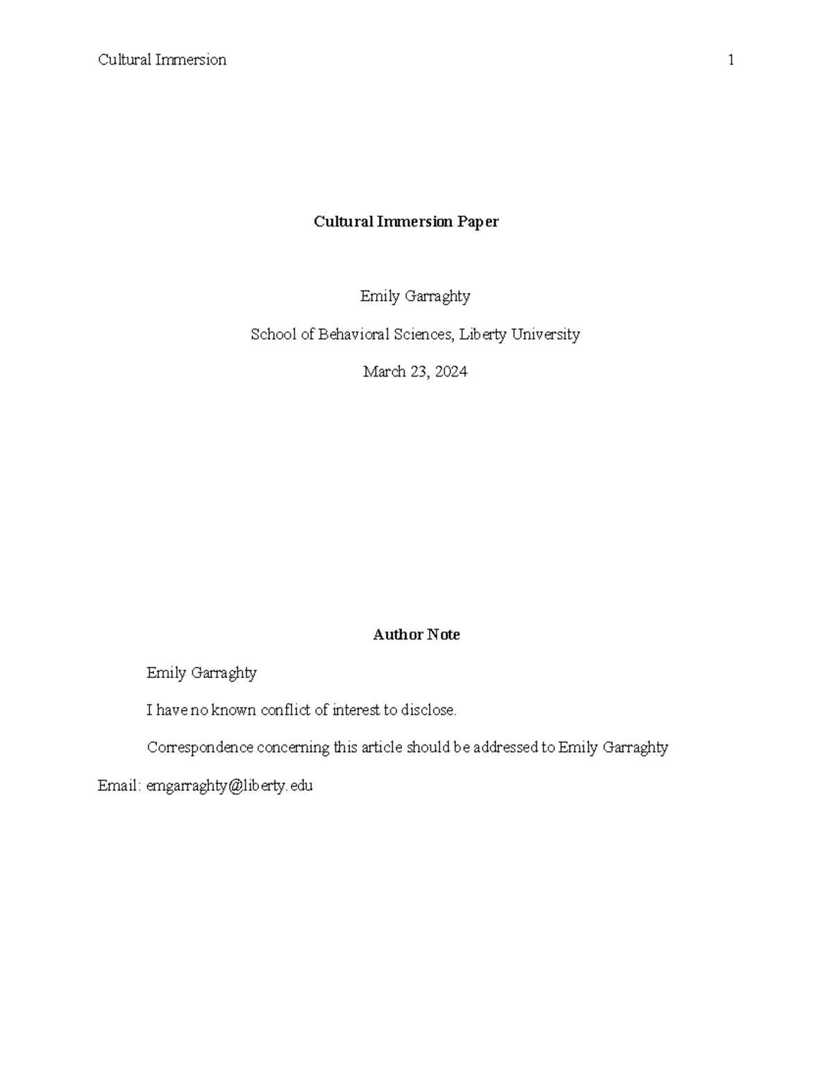 Poverty Immersion Paper - Cultural Immersion Paper Emily Garraghty ...