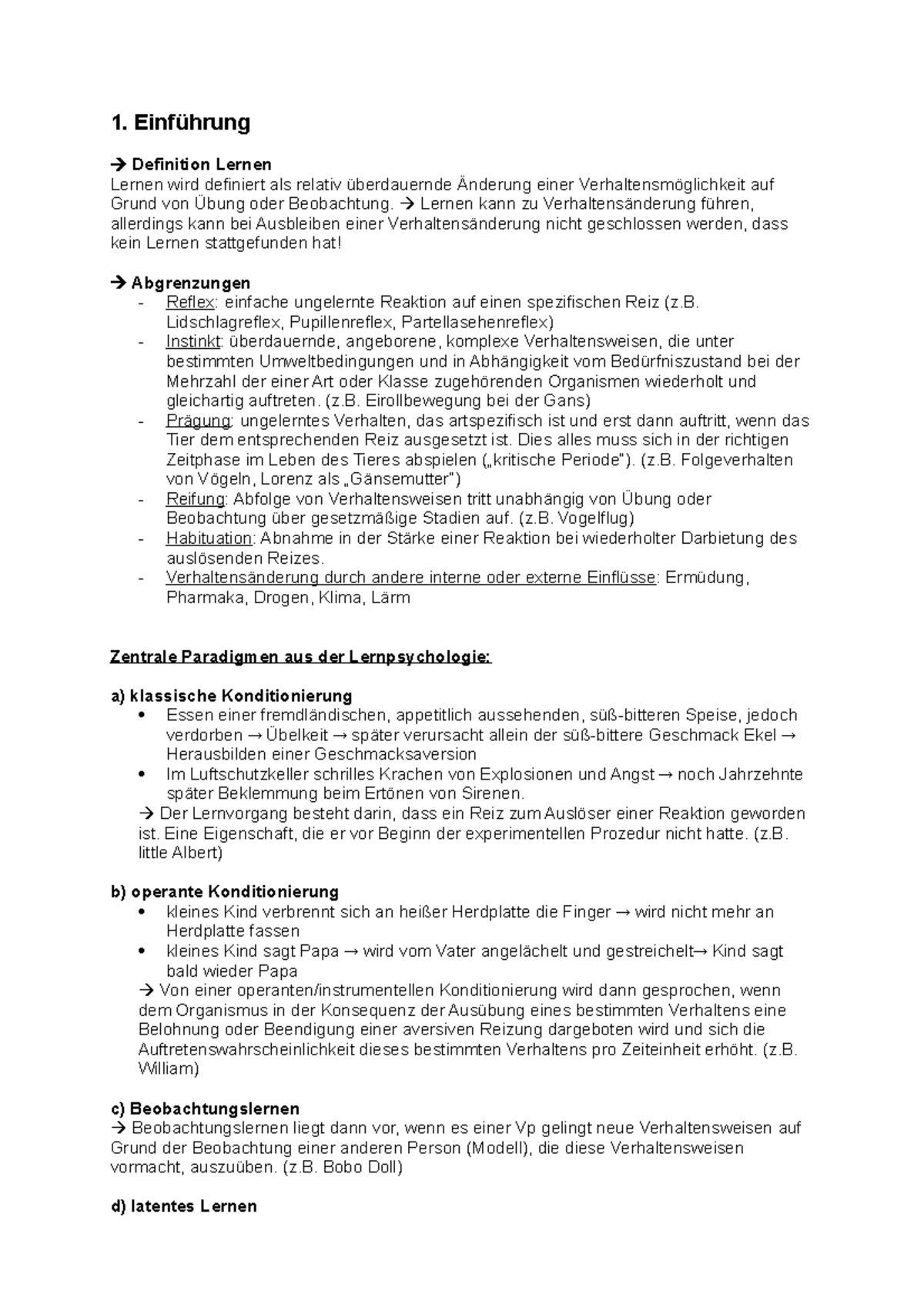 Skript lernen - Inhalt der Vorlesung und der Folien - 1. Einführung ...