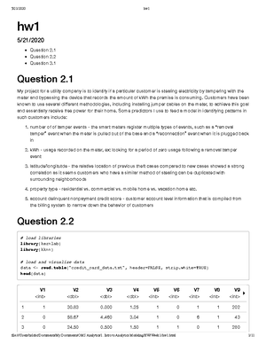 Homework Week 7 - ISYE 6501 - Georgia Tech - Studocu