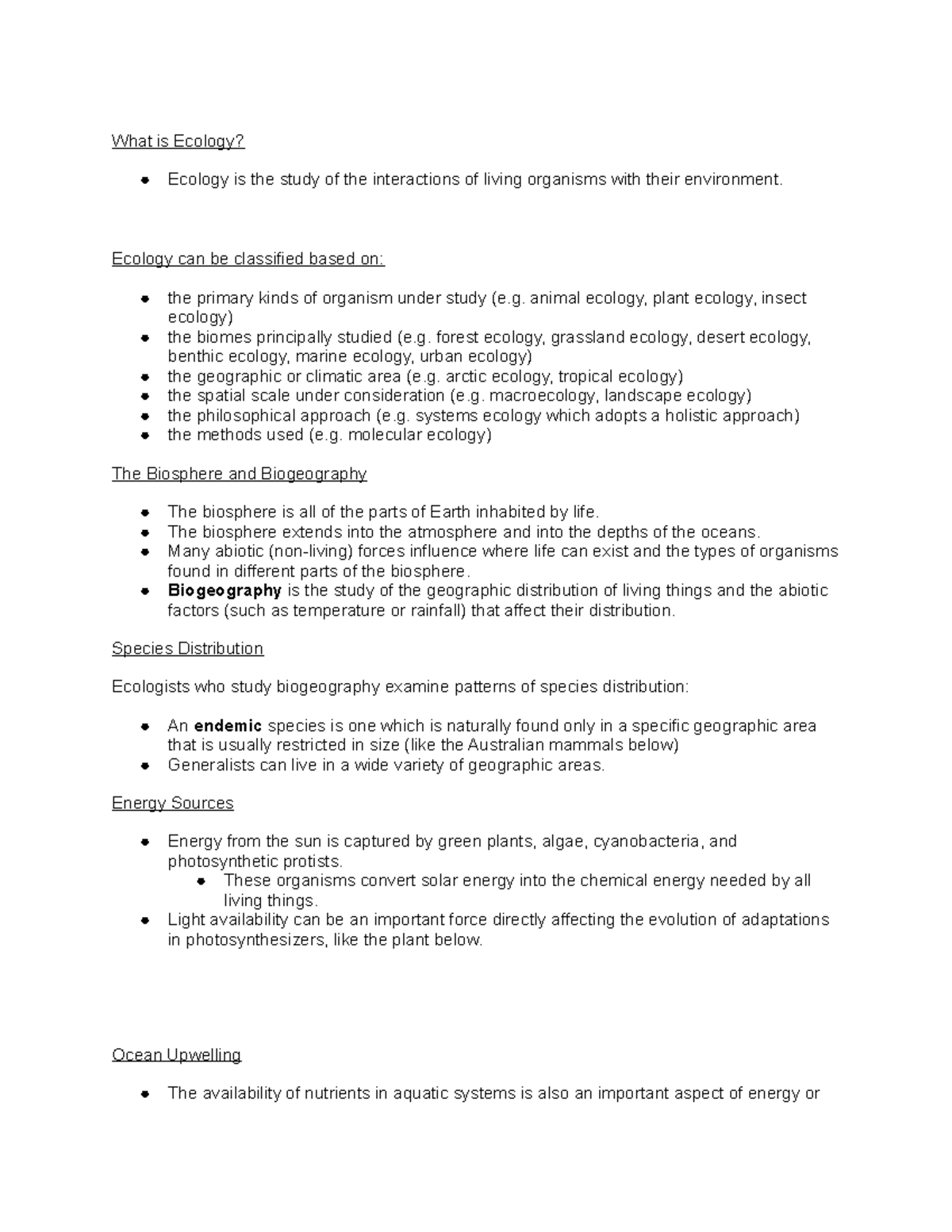 Biology II Notes #14 Ecology of Living Things - What is Ecology ...