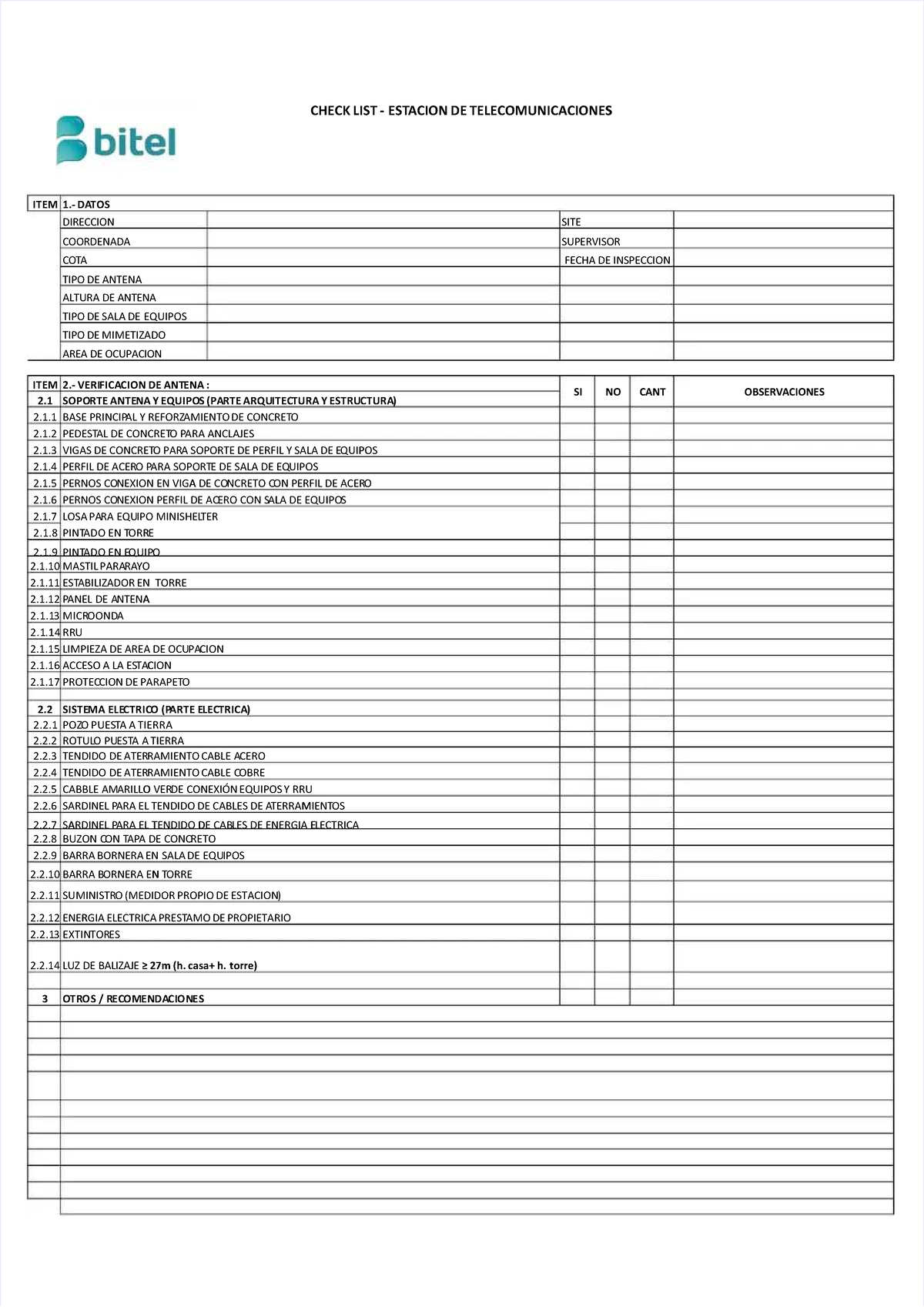 Pdf-check-list-estacion-telecomunicaciones compress - CHECK LIST -CHECK ...
