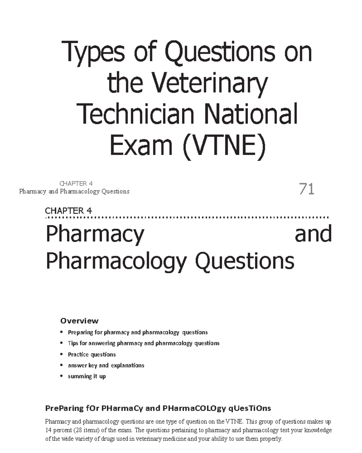 Ch04 Types of Questions on the Veterinary Technician National Exam ...