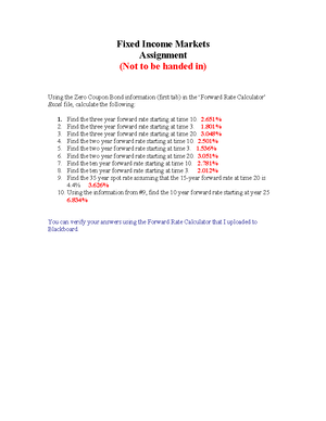 Problem Set 1 - Solution - Fixed Income Securities Problem Set \ Use ...