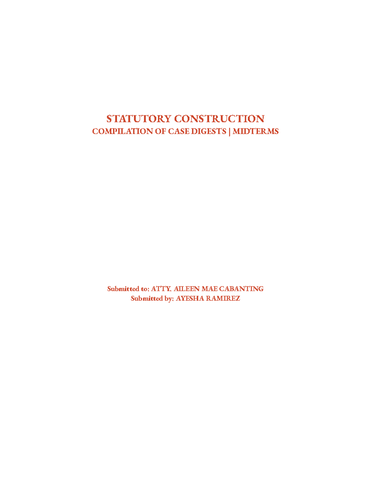 STAT CON CASE Digest - wag ka makulit, wag mo na gamitin - STATUTORY ...