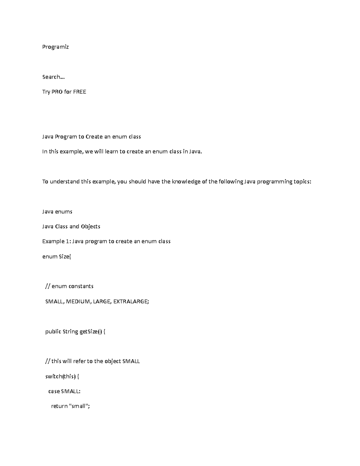 Java 117 Assignment Programiz Search Try Pro For Free Java