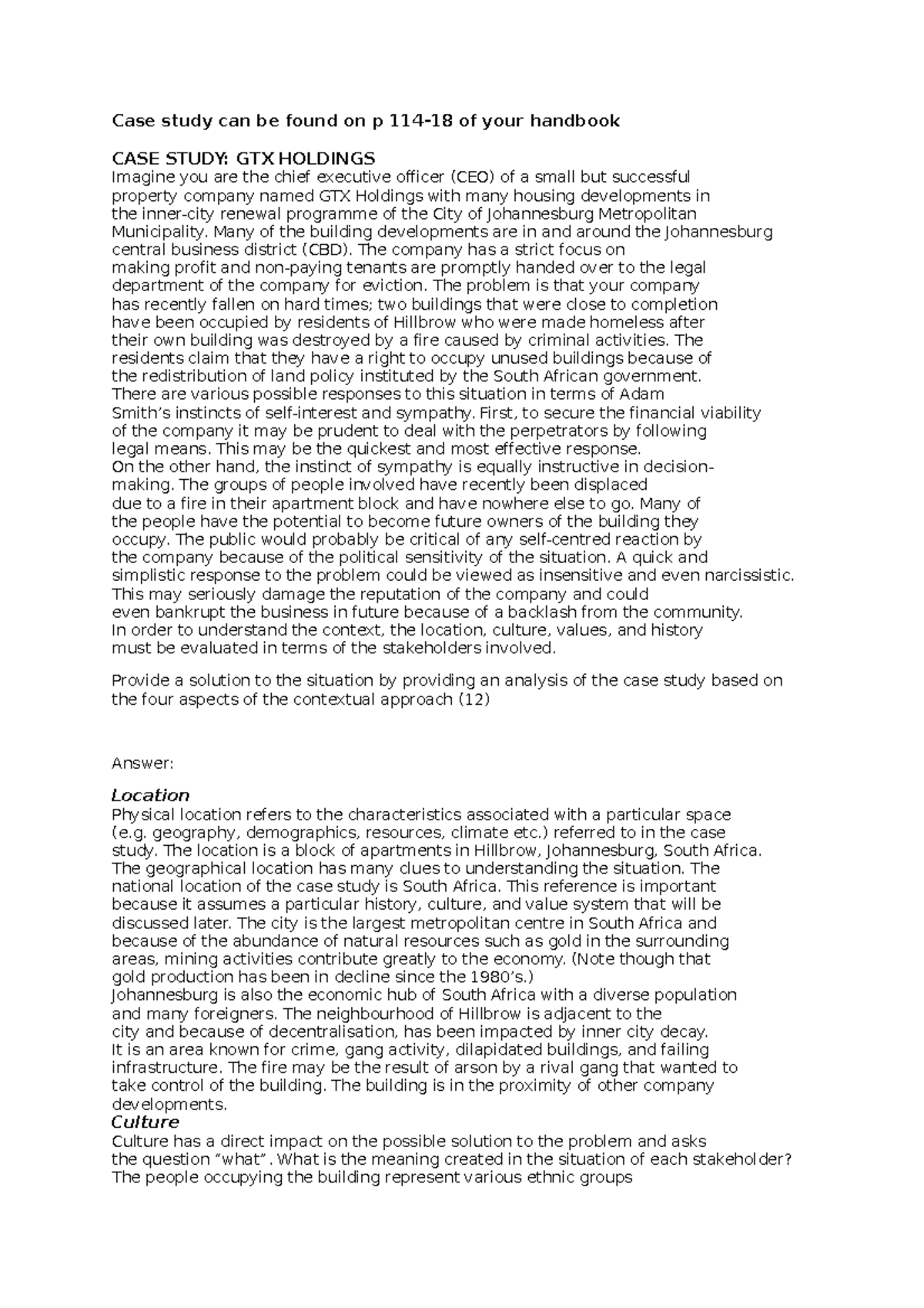 Practice question chp 1 - Case study can be found on p 114-18 of your ...