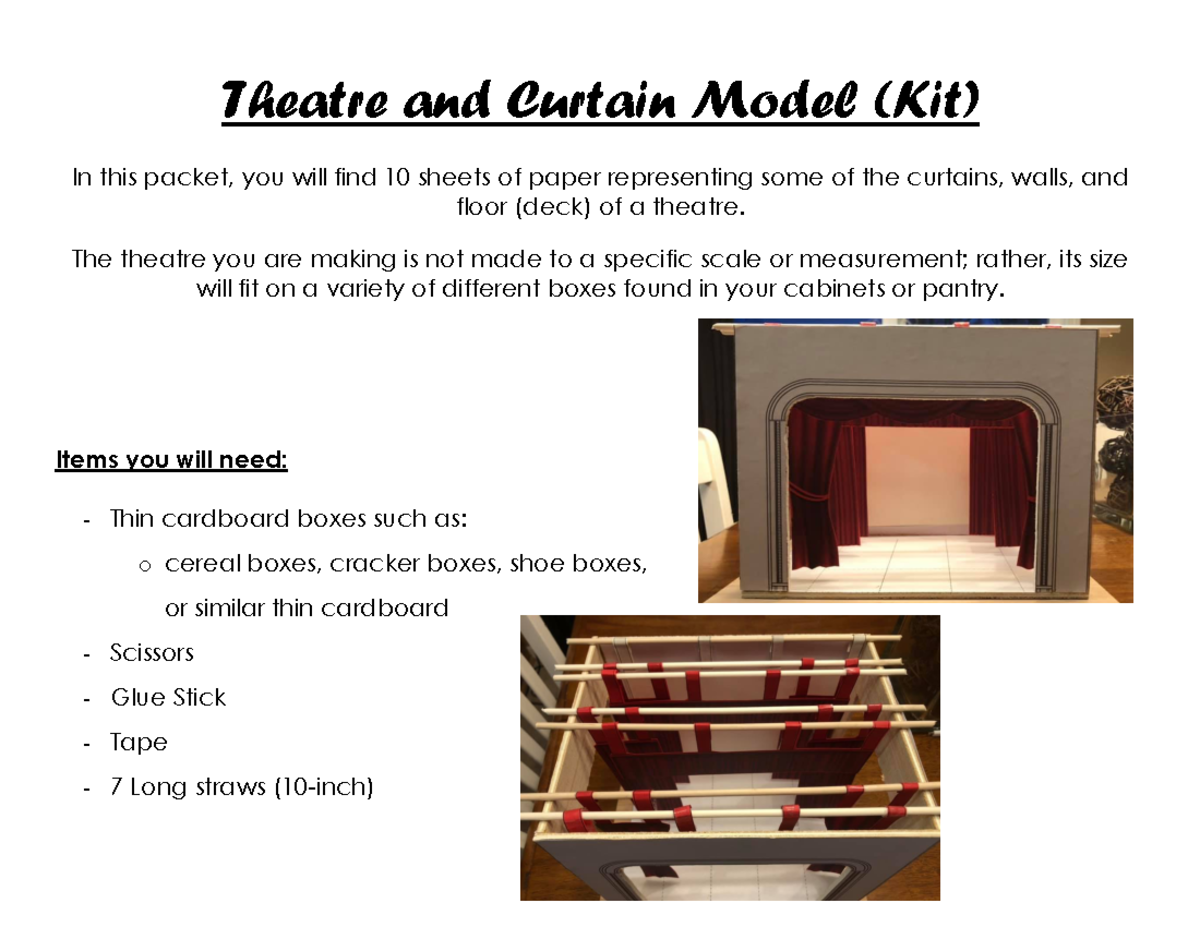 Model theatre and curtains new - Theatre and Curtain Model (Kit) In ...