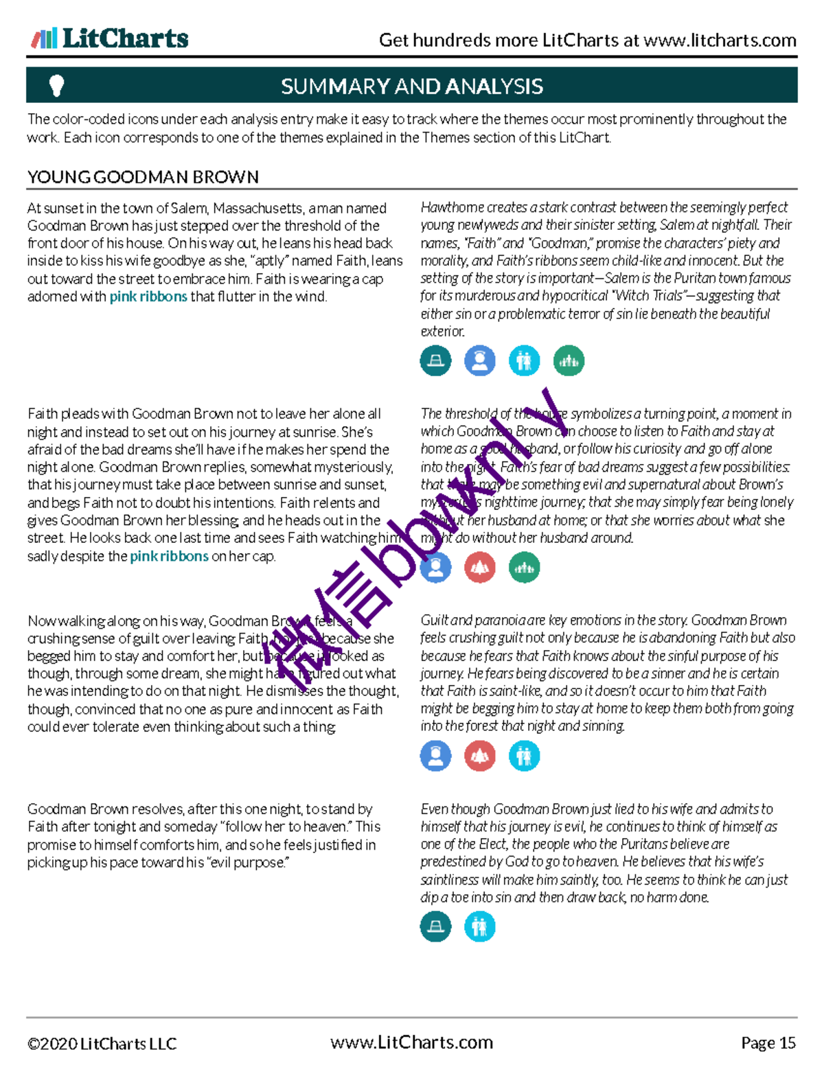 Young-Goodman-Brown-Lit Chart 15 - The color-coded icons under each ...