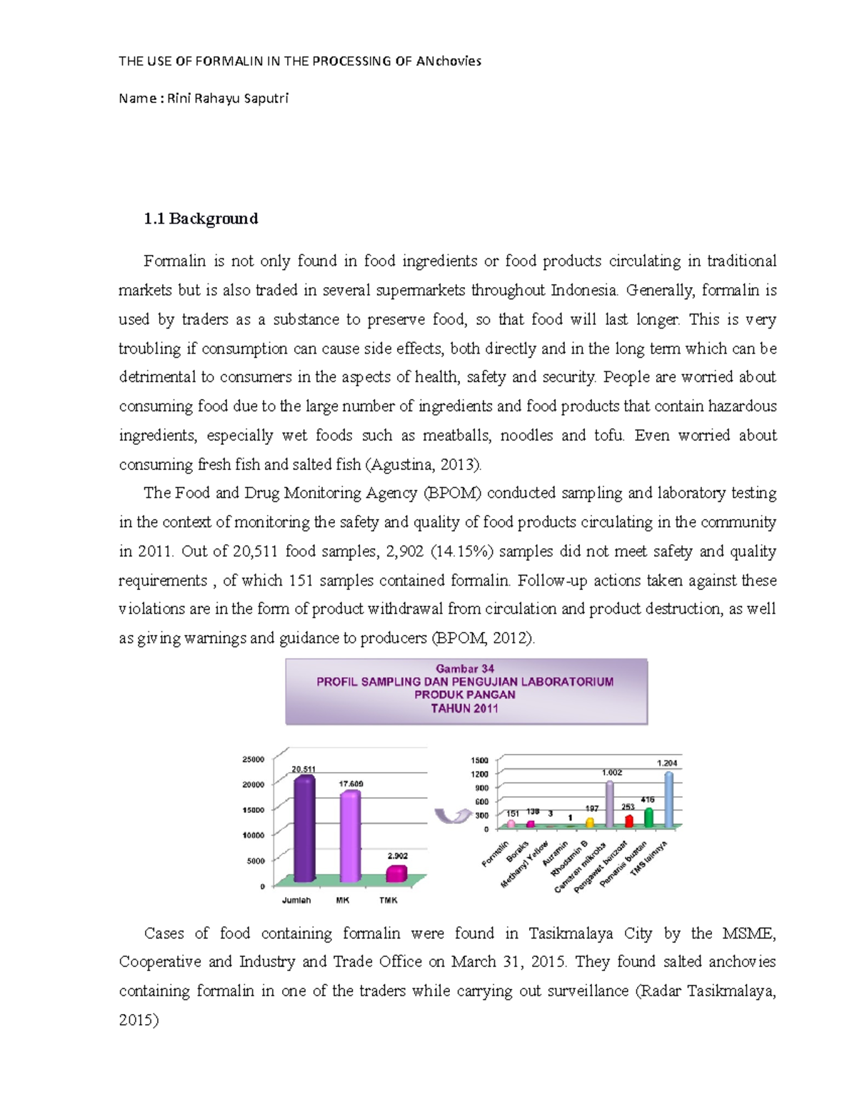 THE USE OF Formalin IN THE Processing OF ANchovies - THE USE OF ...