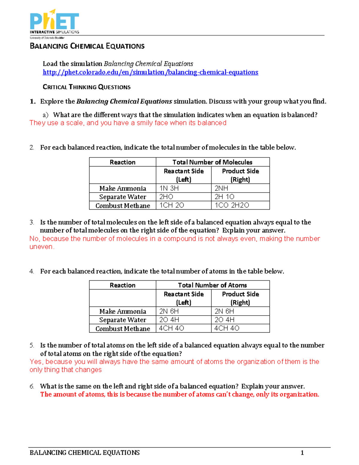 2A018DDE D040 4F0A 9E36 9C7B6FF938B6 - BALANCING CHEMICAL EQUATIONS 1 ...