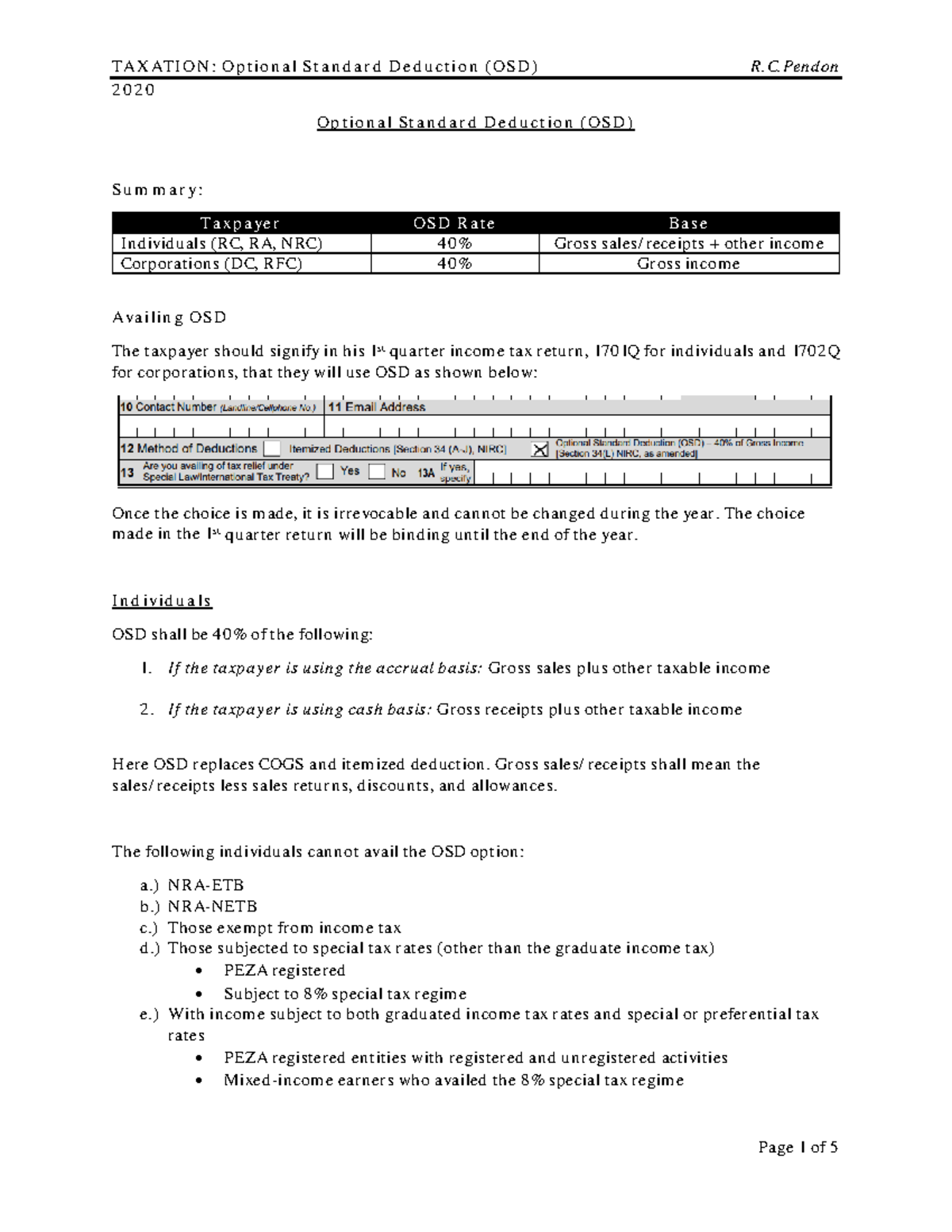 TAX OSD - OSD - 2 0 2 0 Op ti o n a l S ta n d a r d D e d u c ti o n ...