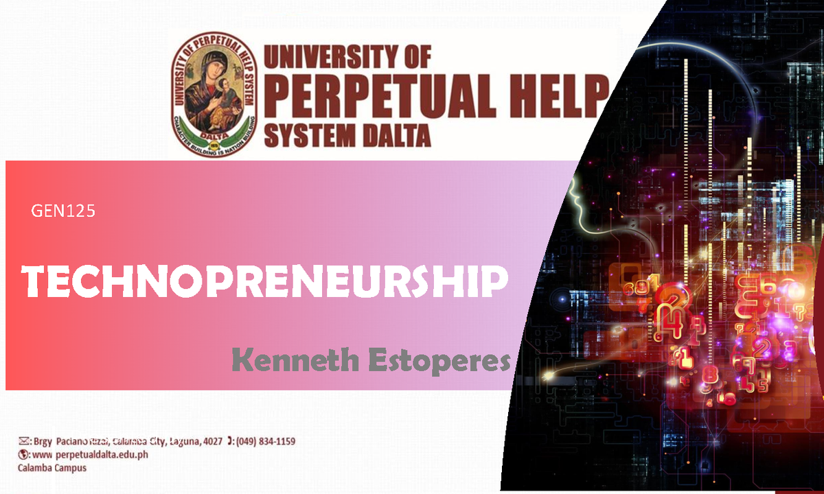Techno- Lesson 1 - GEN TECHNOPRENEURSHIP Presented by: ####### Kenneth ...