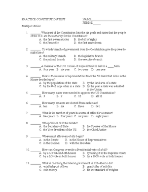 US-Constitution Complete Study Guide - U. CONSTITUTION TEST PREPARATION ...