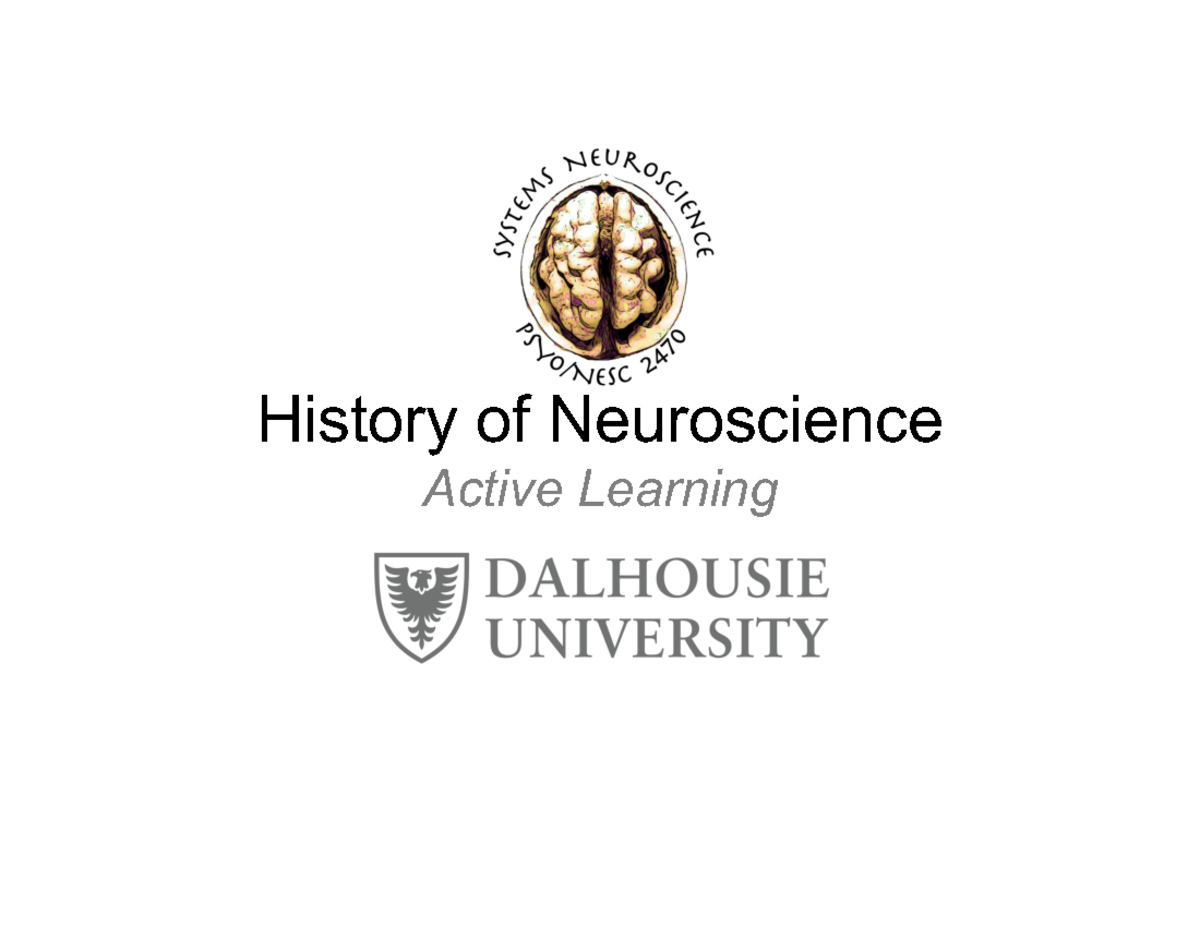 History of neuroscience TYS - History of Neuroscience Active Learning ...