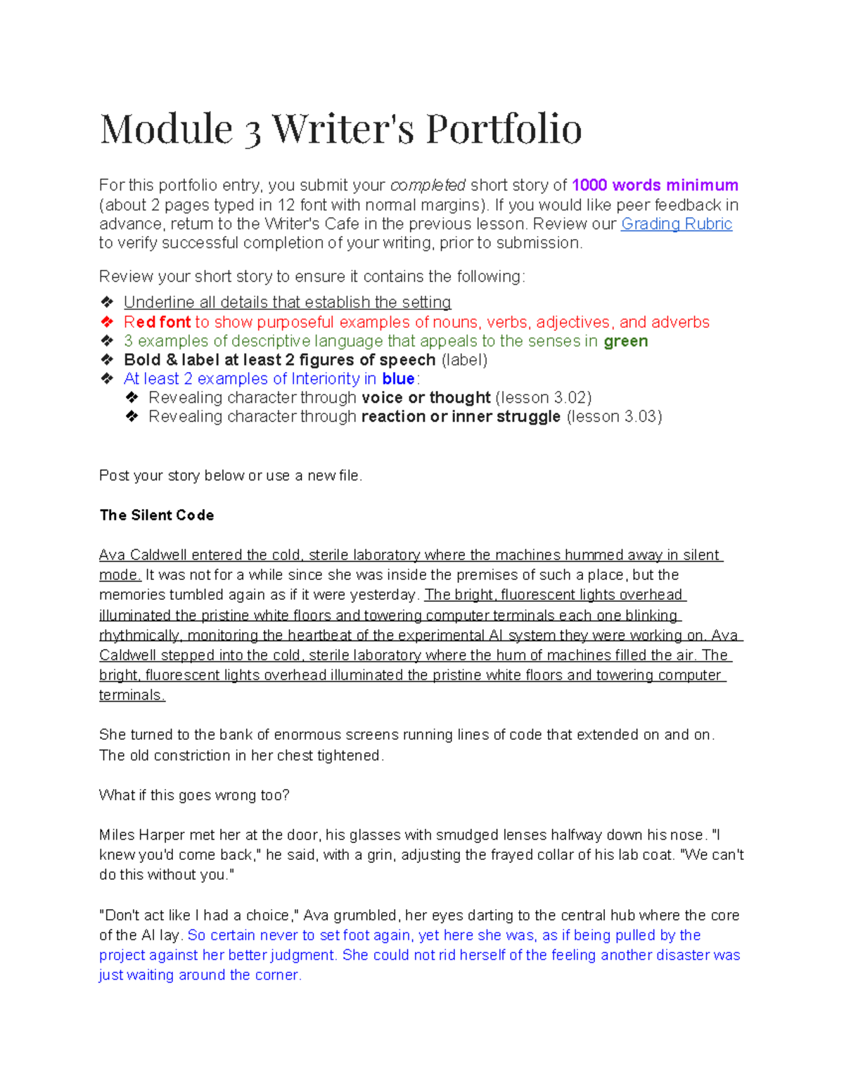 Copy of CW 3.05 Writer's Portfolio - Module 3 Writer's Portfolio For ...