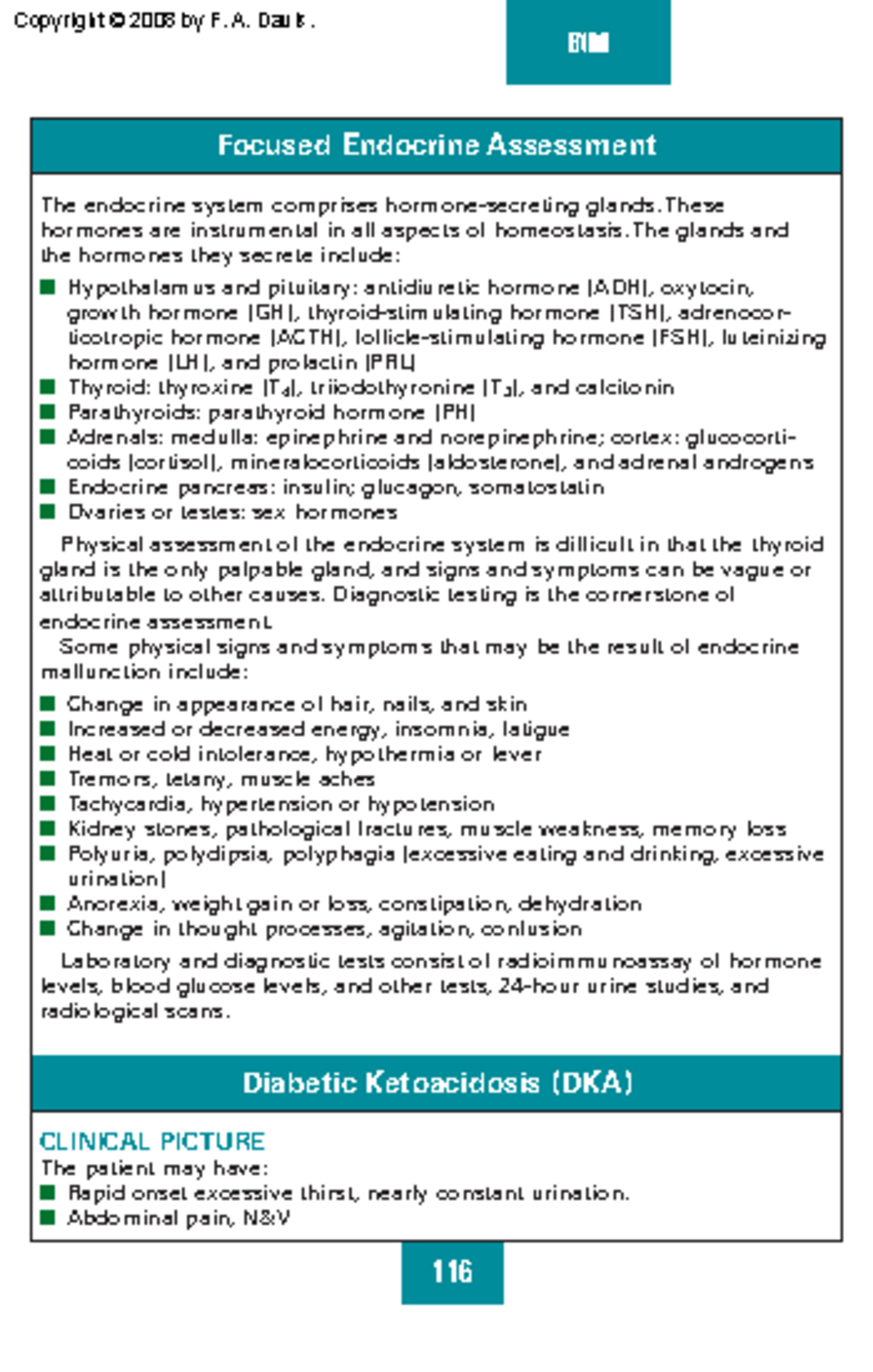 Endocrine notes - Davis Medical Surgical nursing textbook. includes ...