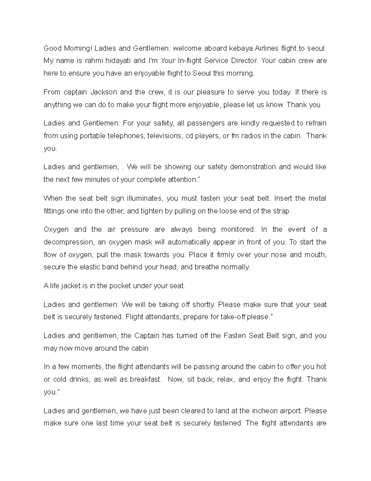 Flight Announcer - Professional Speaking and Listening Course - Good ...