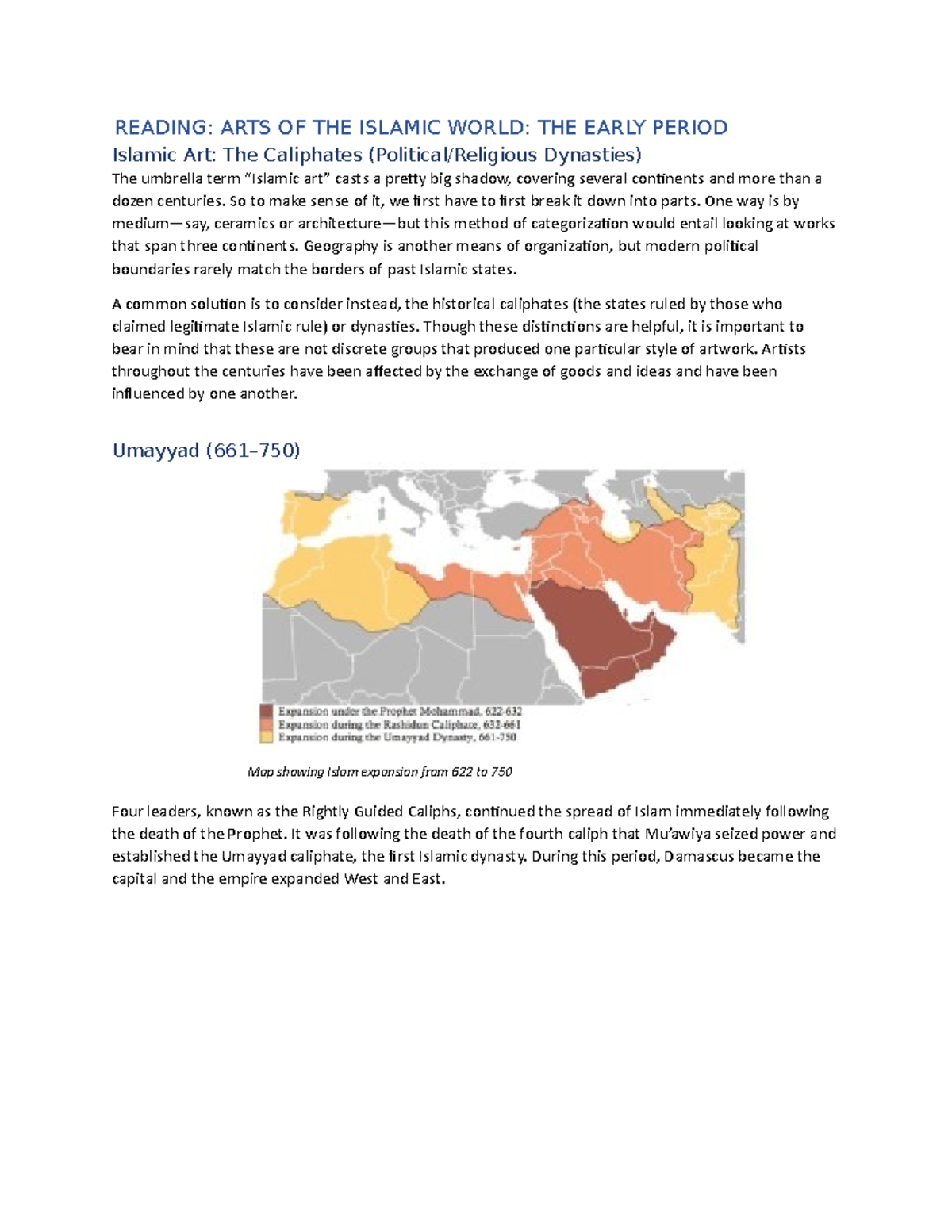 Art Appreciation. Module 5 - READING: ARTS OF THE ISLAMIC WORLD: THE ...