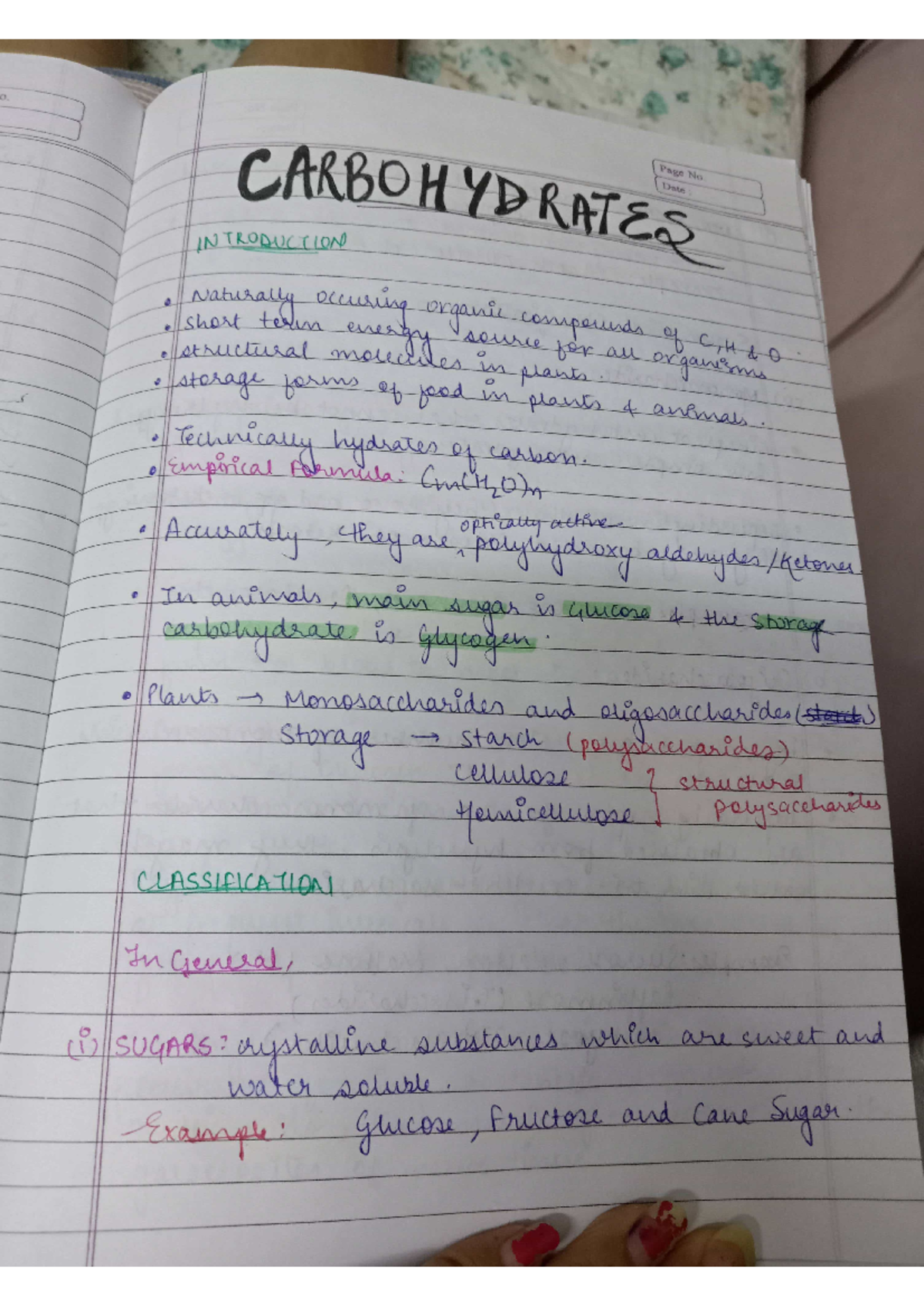 Carbohydrates food chem - Page No Date: CARBOHYDRATES INTRODUCTION ...