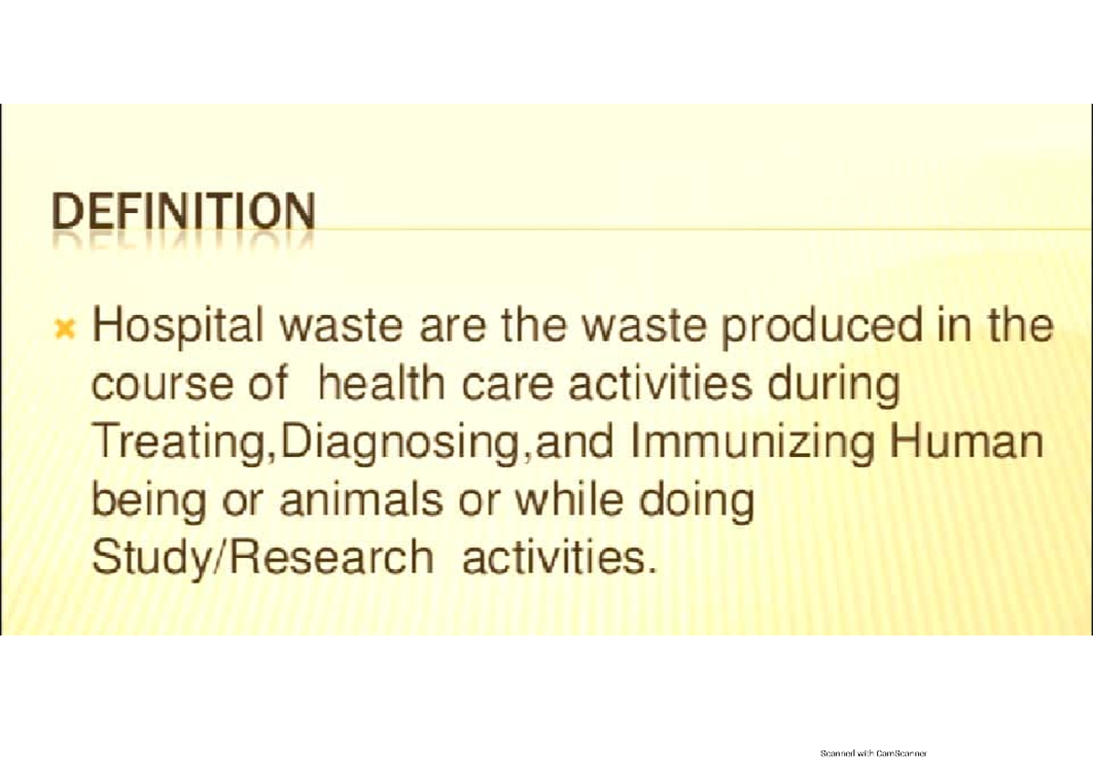 Biomedical Waste Management - Bsc MLT - Studocu
