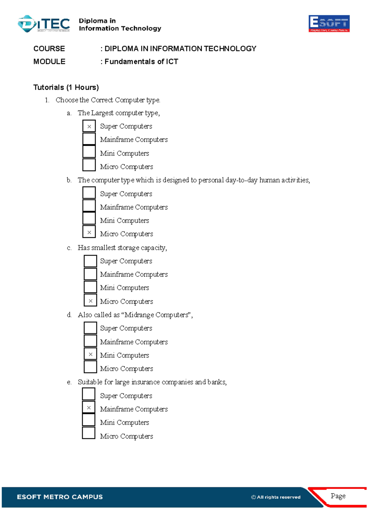 T 1 - lern and do - COURSE : DIPLOMA IN INFORMATION TECHNOLOGY MODULE ...