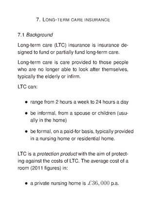 CT5 - HW - LM1 - Ch7notes - F71AF — Life Insurance Mathematics 1, 2012/ ...