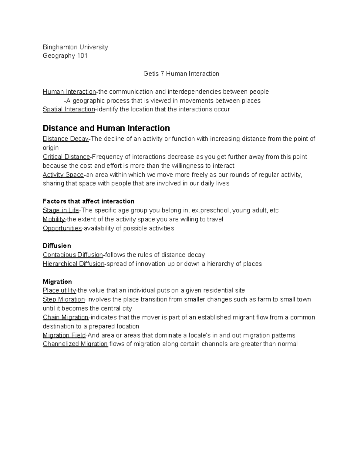 Getis 7 Human Interaction - Introduction to Geography - Binghamton ...