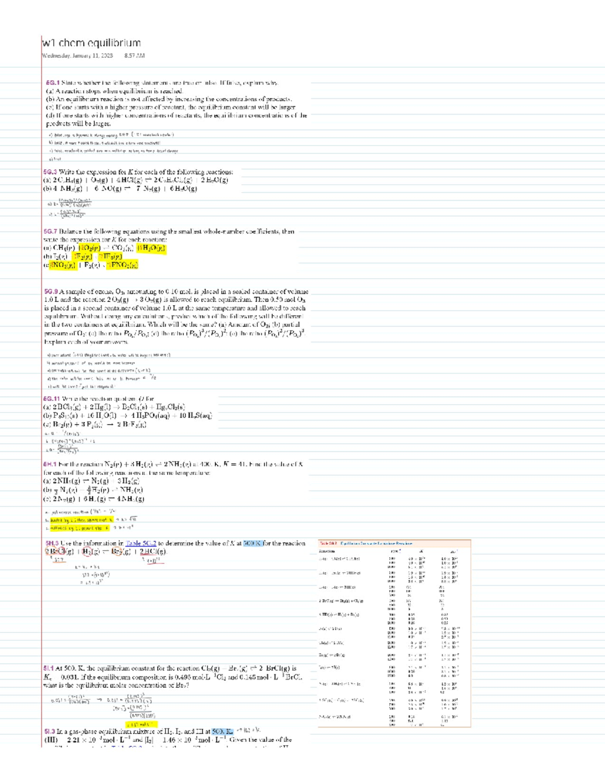 Week 1 Chem 14B Outline Problems - Chem 14B - Studocu
