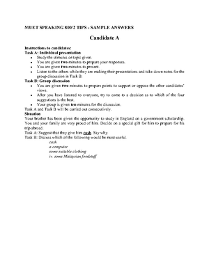 Reading MUET Session 2-2023 - Malaysian University English Test - Studocu