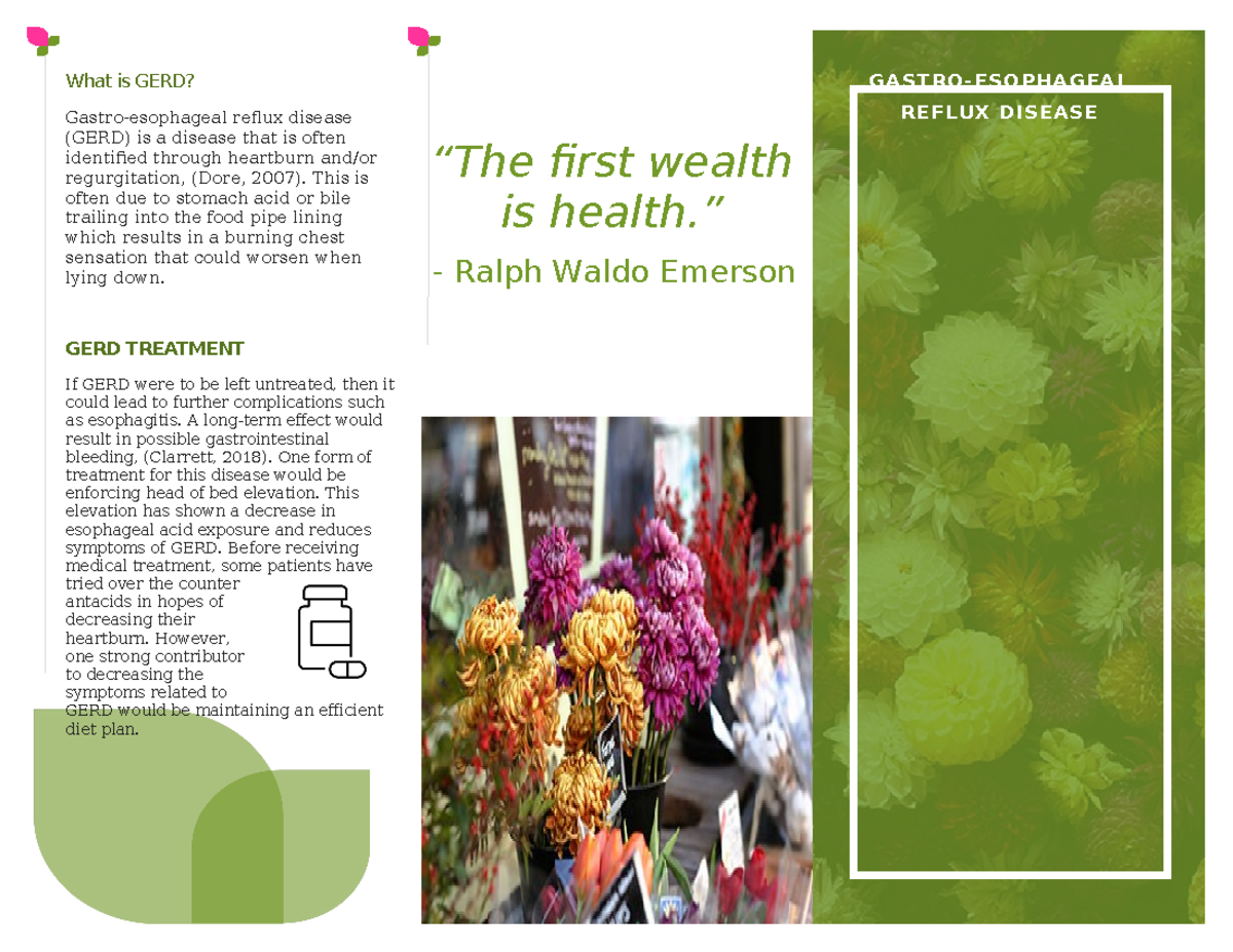 Brochure GERD - By: Ivana Ogbomoh What is GERD? Gastro-esophageal ...