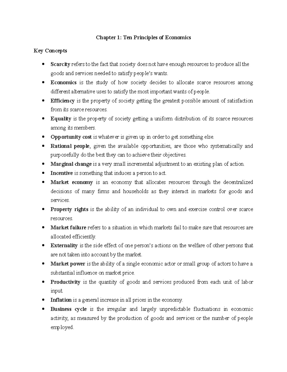 Chapter 1 Ten Principles of Economics - Chapter 1: Ten Principles of ...