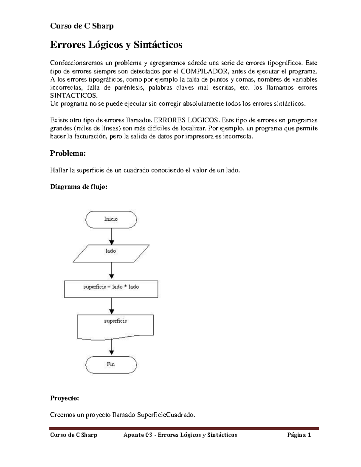 Apunte 03 - Errores Lógicos y Sintácticos - Este tipo de errores siempre son detectados por el ...
