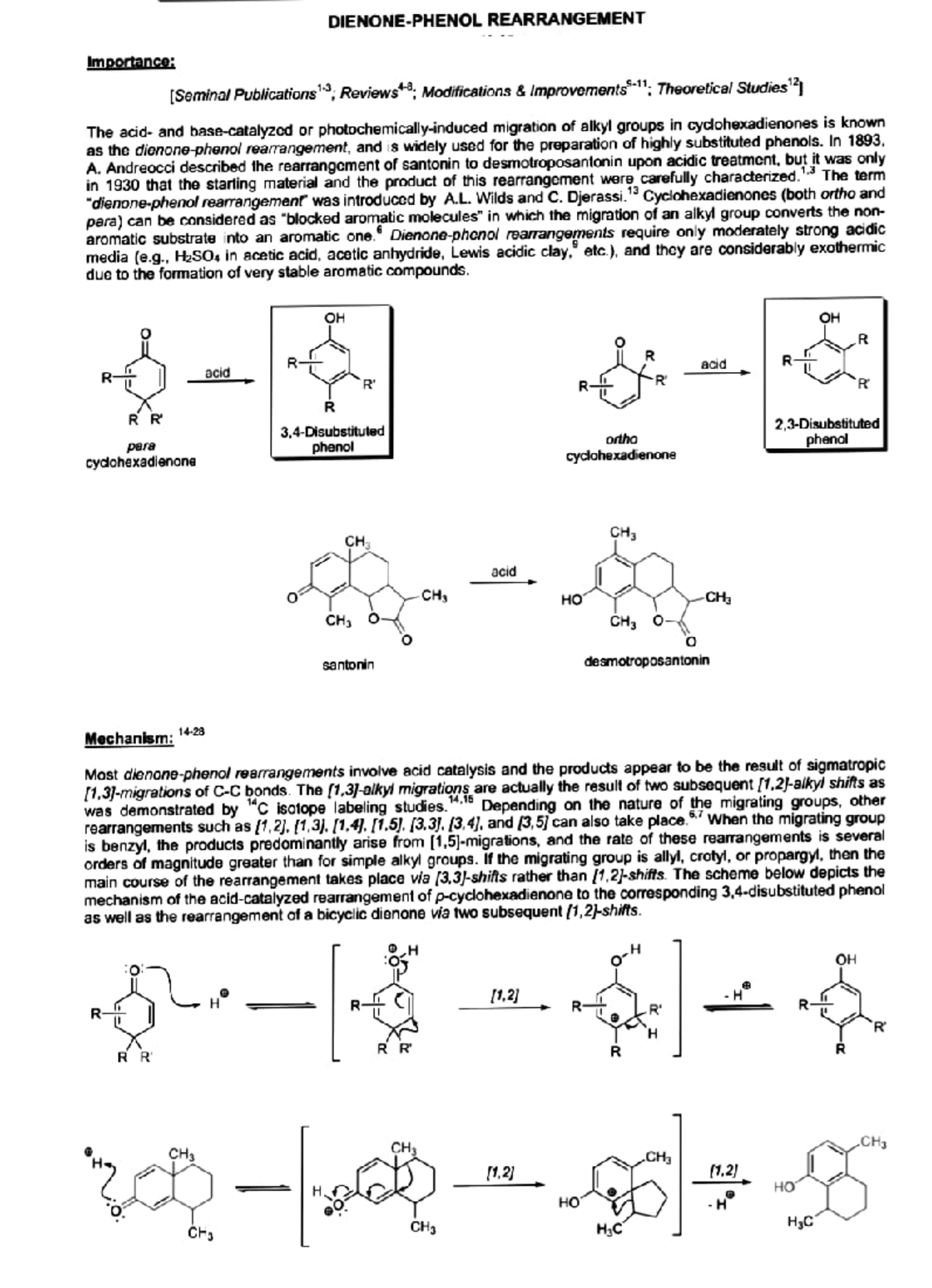 Dienone-Phenol Rearrangement - DIENONE-PHENOL REARRANGEMENT Importanc ...