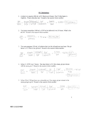 Fundamentals Dosage Calculation Practice Examination - Round answers as ...