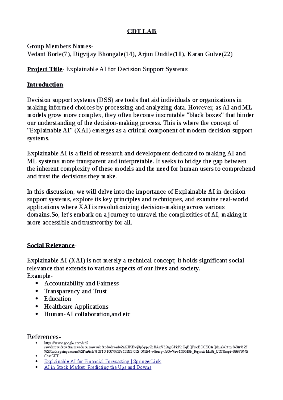 Untitled 1 - CDT LAB Group Members Names- Vedant Borle(7), Digvijay ...