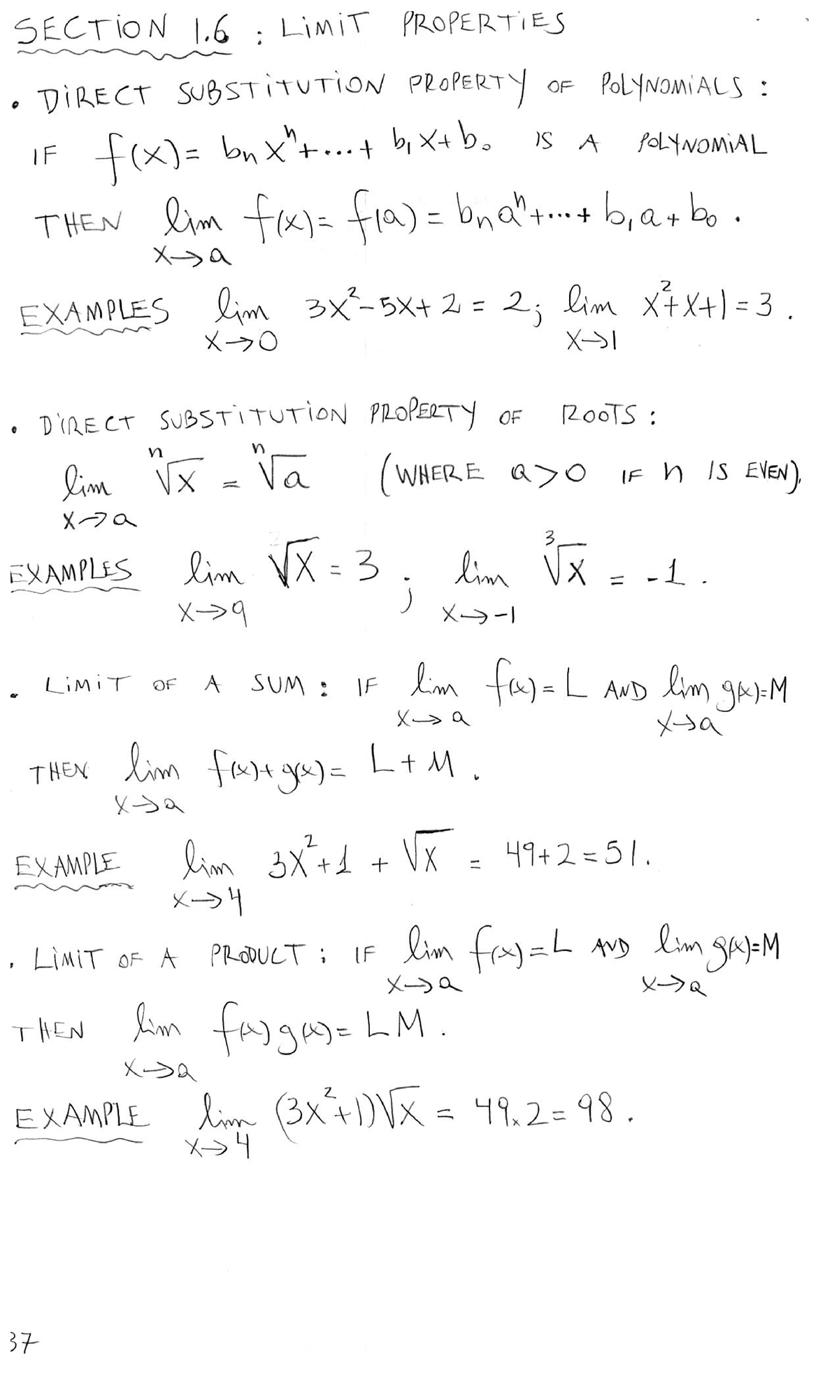 Section 1 - Calculus Notes from Fernando Szechtman - MATH 110 - Studocu