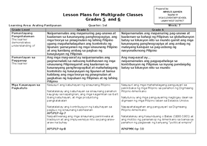 Araling Panlipunan grade 5 Week 5 lesson plan - Lesson Plans for ...