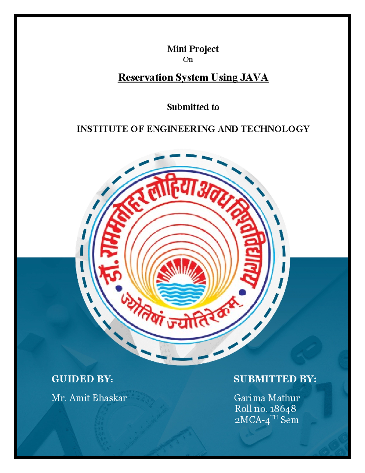 496831840 235339652 JAVA Project Report - Mini Project On Reservation ...