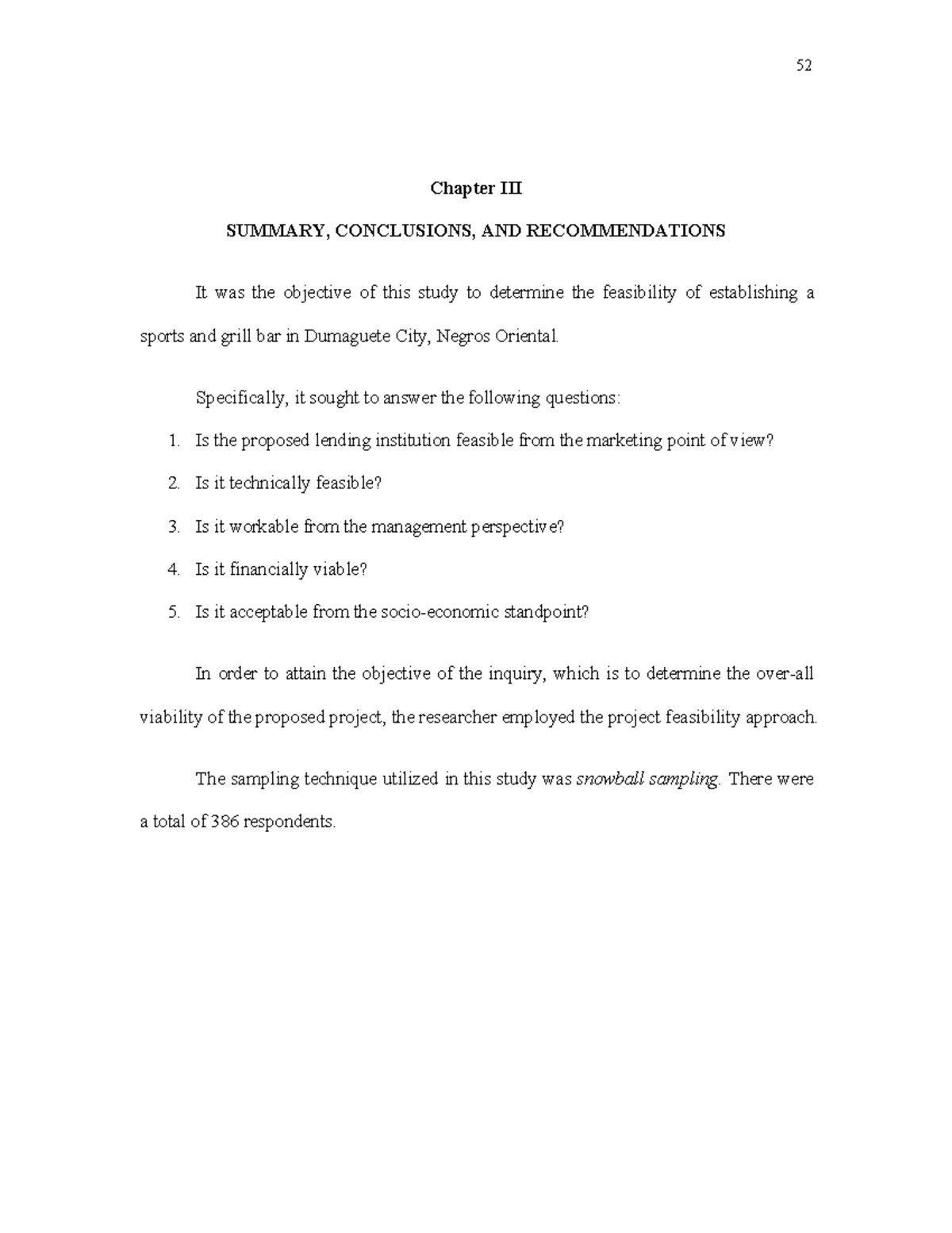 Chapter-III-Example - Example - Chapter III SUMMARY, CONCLUSIONS, AND ...