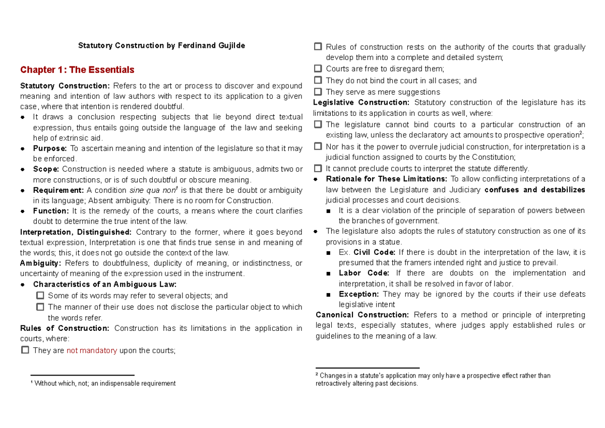 Chapter 1: The Essentials - Statutory Construction by Ferdinand Gujilde ...