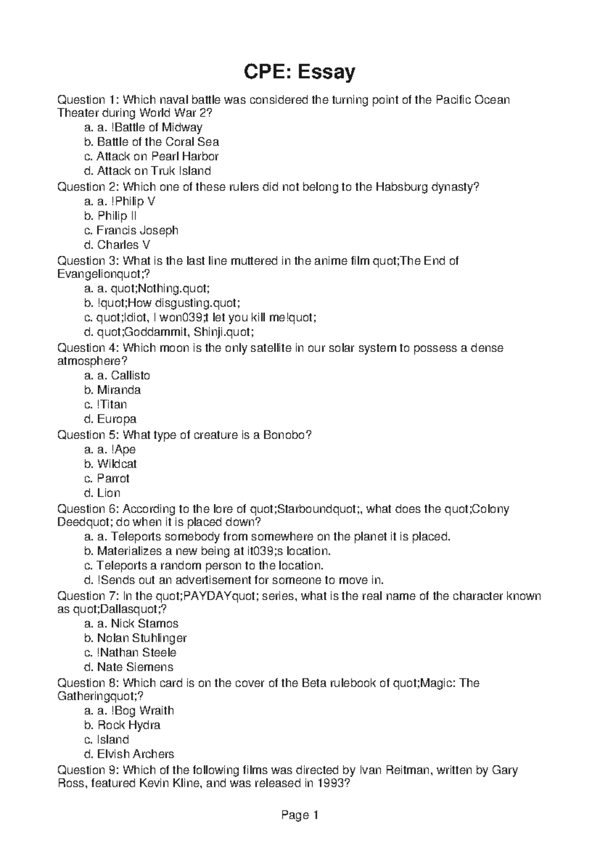 CPE244 Research 7 - CPE: Essay Question 1: Which naval battle was ...
