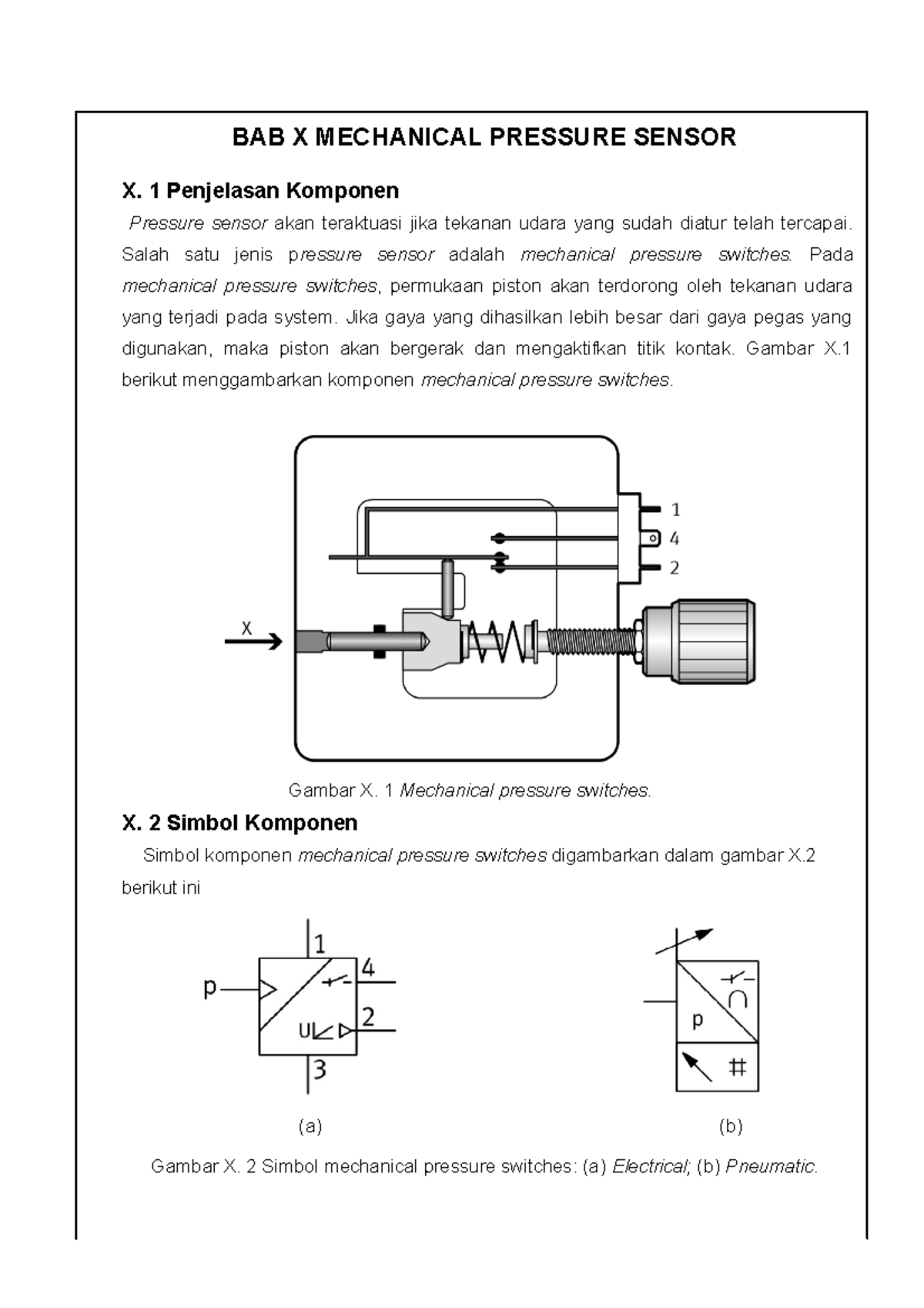 BAB X Mechanical Pressure Sensor - BAB X MECHANICAL PRESSURE SENSOR X ...