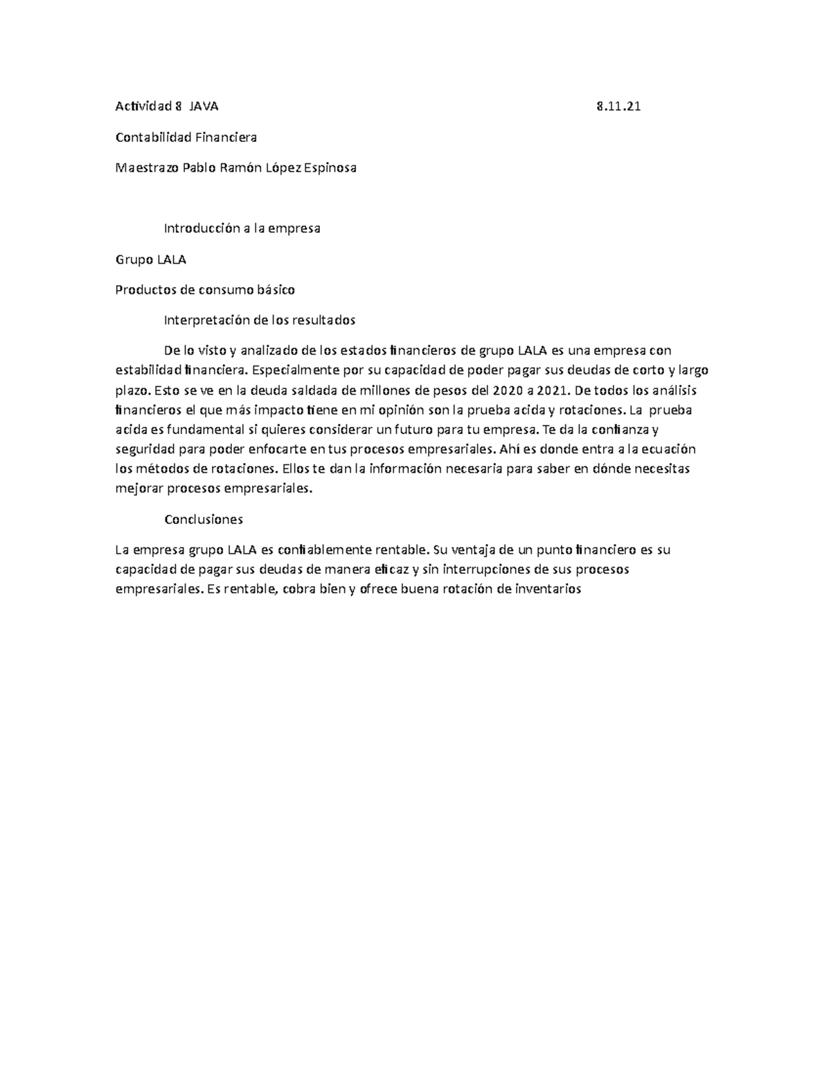 A8 JAVA - ....... - Actividad 8 JAVA 8. Contabilidad Financiera ...