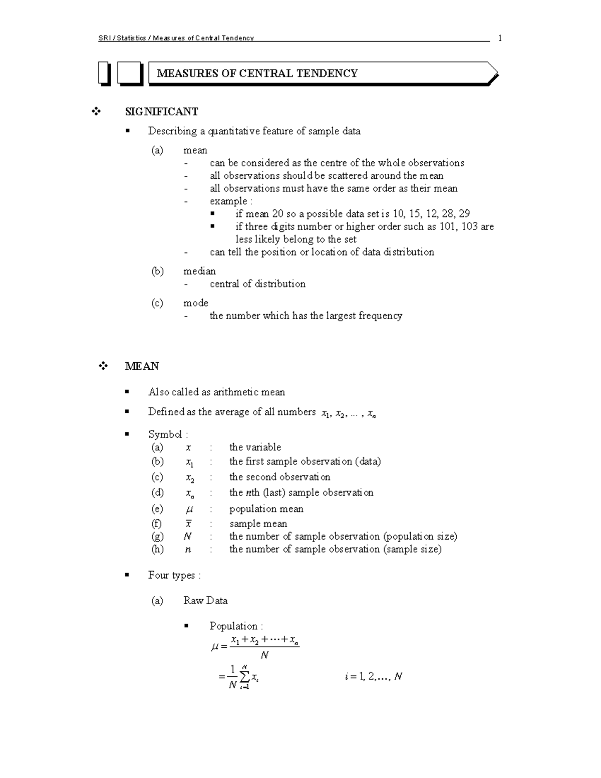 04ns-measure Central Tendency - MEASURES OF CENTRAL TENDENCY ...