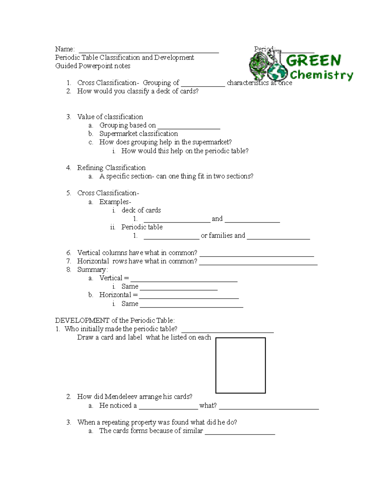 Periodic table 1 an - Name ...