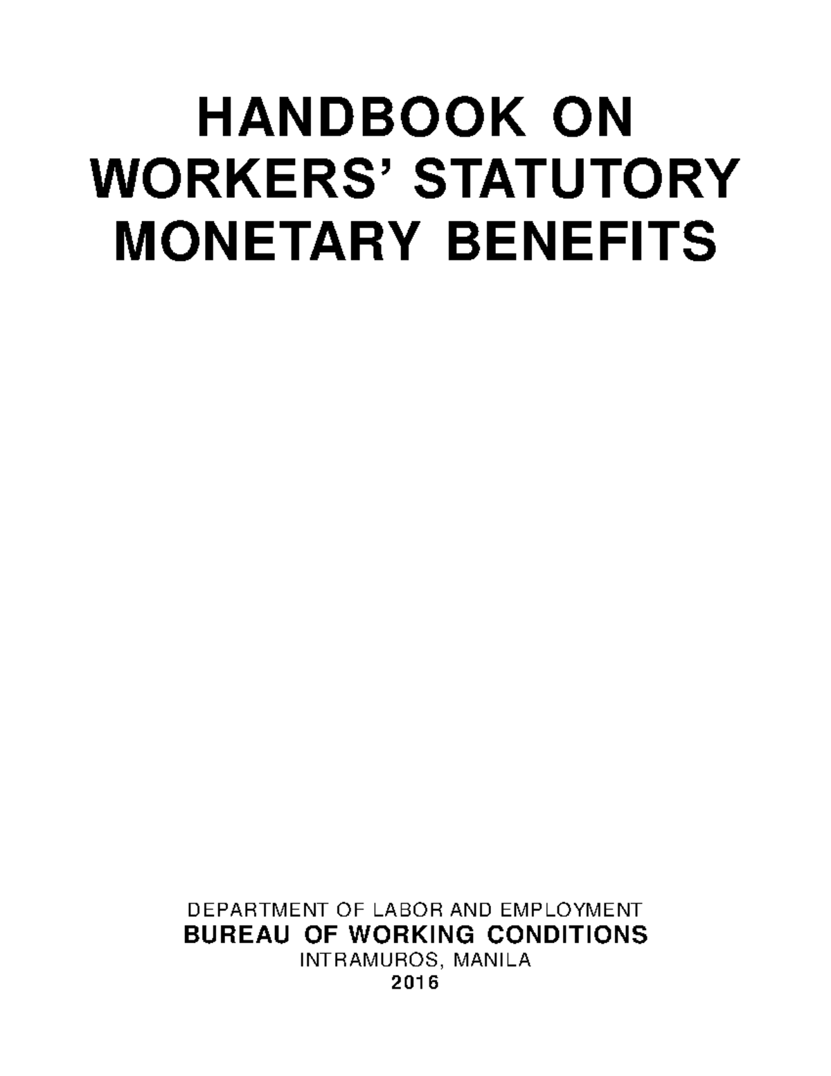 2016 revised Handbook asof 10182016 - HANDBOOK ON WORKERS’ STATUTORY ...